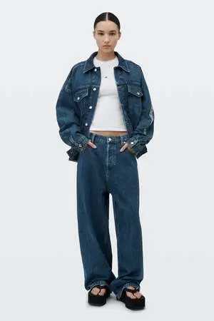 Alexander Wang Oversized Trucker Jacket With Graphic Detail