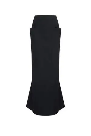 Alaïa Wool Knit Flared Column Skirt - Noir