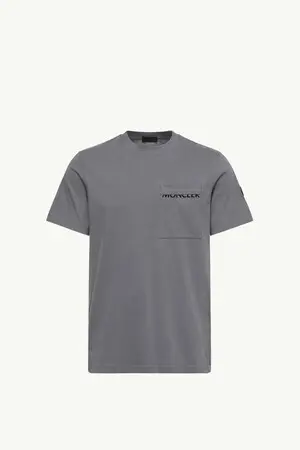 Moncler Logo Cotton Jersey T-Shirt Grey