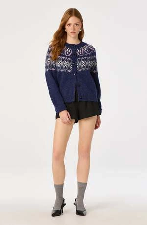 Astr The Label Irene Fair Isle Cardigan