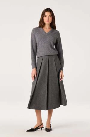 Astr The Label Kelsie Pleated Midi Skirt