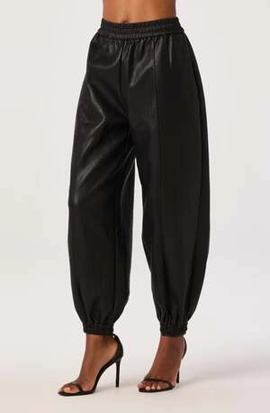 Astr The Label Adity Faux Leather Balloon Pants