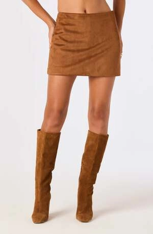 Astr The Label Faux Suede Mini Skort