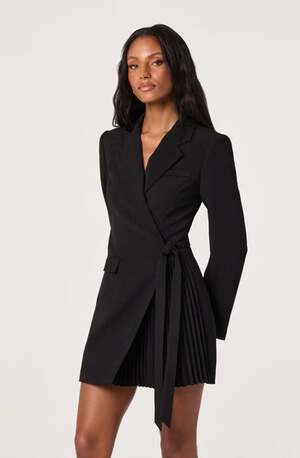 Astr The Label Blazer Wrap Mini Dress - Black