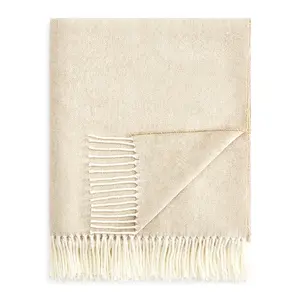 LANDS DOWNUNDER Landsdown Under Herringbone Cotton Blend Throw - Dune