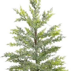 NEARLY NATURAL 2' Pre Lit Artificial Snowed Cypress Christmas Tree