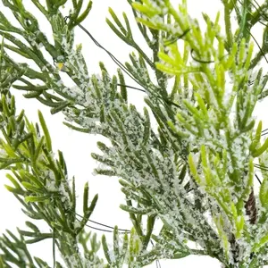 NEARLY NATURAL 5' Pre Lit Artificial Snowed Cypress Christmas Tree