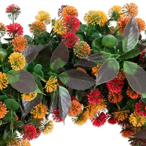 NEARLY NATURAL 24 Uv Resistant Autumn Artificial Fall Mum Wreath