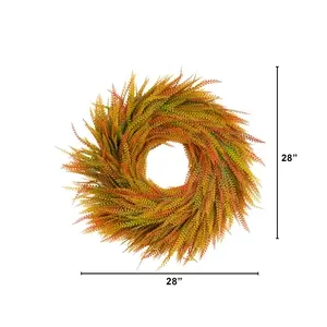 NEARLY NATURAL 28 Uv Artificial Fall Wheat Grass Wreath