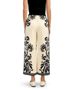 Trina Turk Cropped Wide-leg Pants With Printed Detail