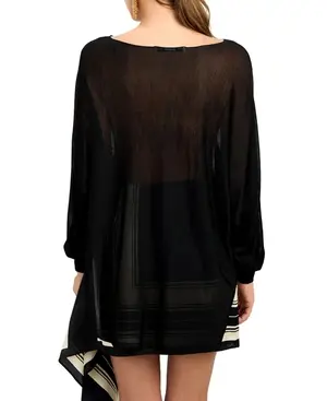 Trina Turk Long Sleeve Vino Pullover - Black