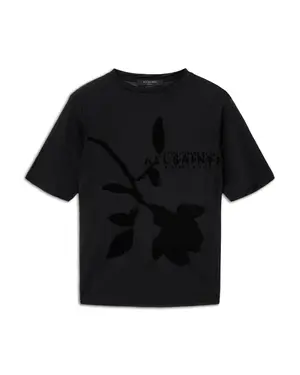ALLSAINTS Athea Sheer Short Sleeve T-shirt - Black