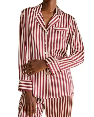 Olivia Von Halle Lila Silk Woven Long Sleeve Pajama Set