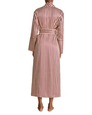 Olivia Von Halle Woven Silk Waist Tie Robe - Soren