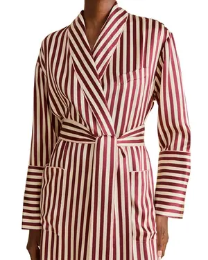 Olivia Von Halle Woven Silk Waist Tie Robe - Soren