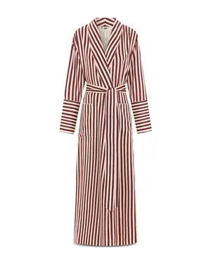 Olivia Von Halle Woven Silk Waist Tie Robe - Soren