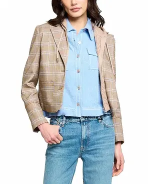 Central Park West Sienna Plaid Dickey Blazer