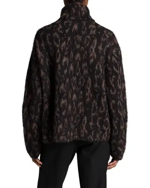 Vince Oversized Jacquard Turtleneck Sweater