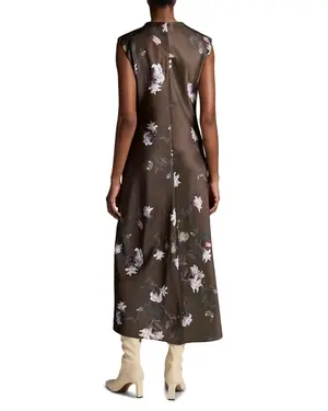 Vince Lily Vine Draped Funnel Neck Dress