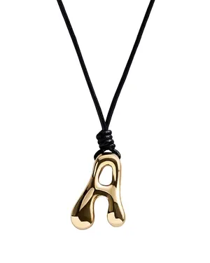 Baublebar Initial Adjustable Cord Pendant Necklace, 32 Black A