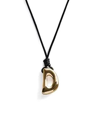 Baublebar Initial Adjustable Cord Pendant Necklace, 32 Black D