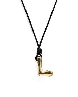 Baublebar Initial Adjustable Cord Pendant Necklace, 32 Black L