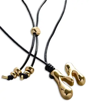 Baublebar Initial Adjustable Cord Pendant Necklace, 32 - Black M