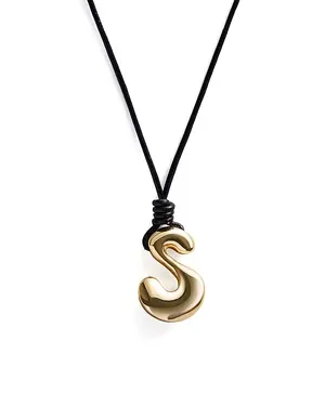 Baublebar Initial Adjustable Cord Pendant Necklace, 32 Black S