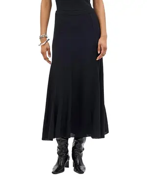 Another Tomorrow Seamed Flare Skirt