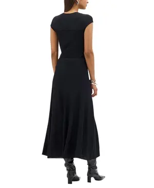 Another Tomorrow Seamed Flare Skirt