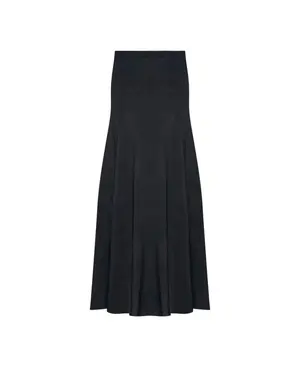 Another Tomorrow Seamed Flare Skirt
