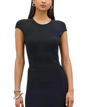 Another Tomorrow Seamed Fitted Top