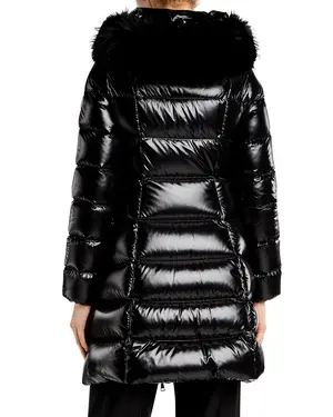 Moncler Hooded Down Jacket With Fur Trim