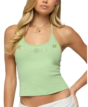 EDIKTED Jeannie Beaded Halter Top