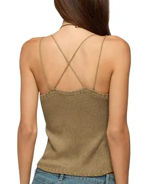EDIKTED Fernie Bead Fringe Knit Top