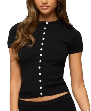 EDIKTED Button Up Knit Top