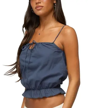 EDIKTED Tohar Keyhole Tie Front Top