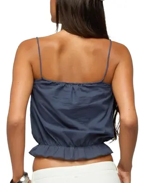 EDIKTED Tohar Keyhole Tie Front Top