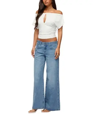 EDIKTED Off Shoulder Keyhole Top