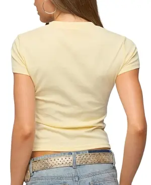 EDIKTED Brunette Is The New Blonde" Graphic T-shirt