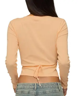 EDIKTED Fonteyn Wrap Top Cotton Blend - Orange