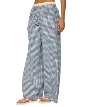 EDIKTED Indya Contrast Plaid Wide Leg Pants
