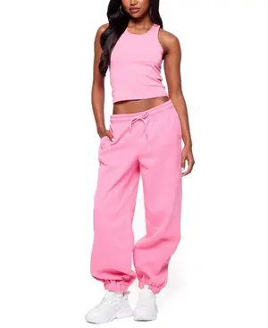 EDIKTED Raely Oversized Sweatpants - Pink