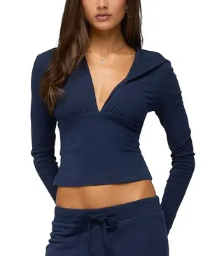 EDIKTED Natashah Hooded Long Sleeve Top