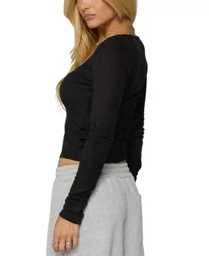 EDIKTED Amanita Scoop Neck Long Sleeve Top