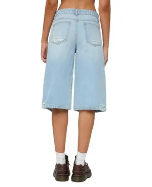 EDIKTED Distressed Low Rise Bermuda Shorts