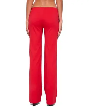 EDIKTED Anika Scooped Straight Leg Pants - Red