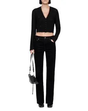 ALLSAINTS Mabel V-neck Cropped Cardigan - Black