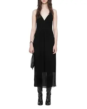 ALLSAINTS Fawn Pleated Midi Dress - Black