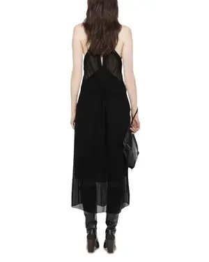 ALLSAINTS Fawn Pleated Midi Dress - Black